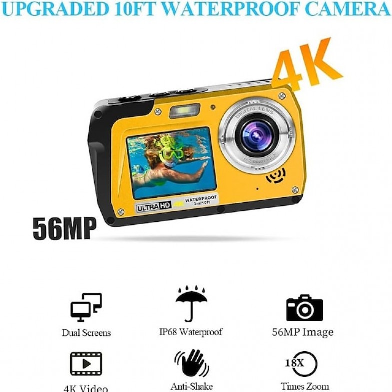 4K30FPS Waterproof Camera 56MP Underwater Cameras UHD Video Recorder ...